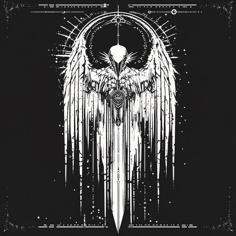 Dark Angel Gothic Hoodie Design High Contrast Edgy Streetwear Art ...