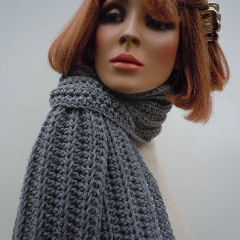 Grey Scarf - Etsy