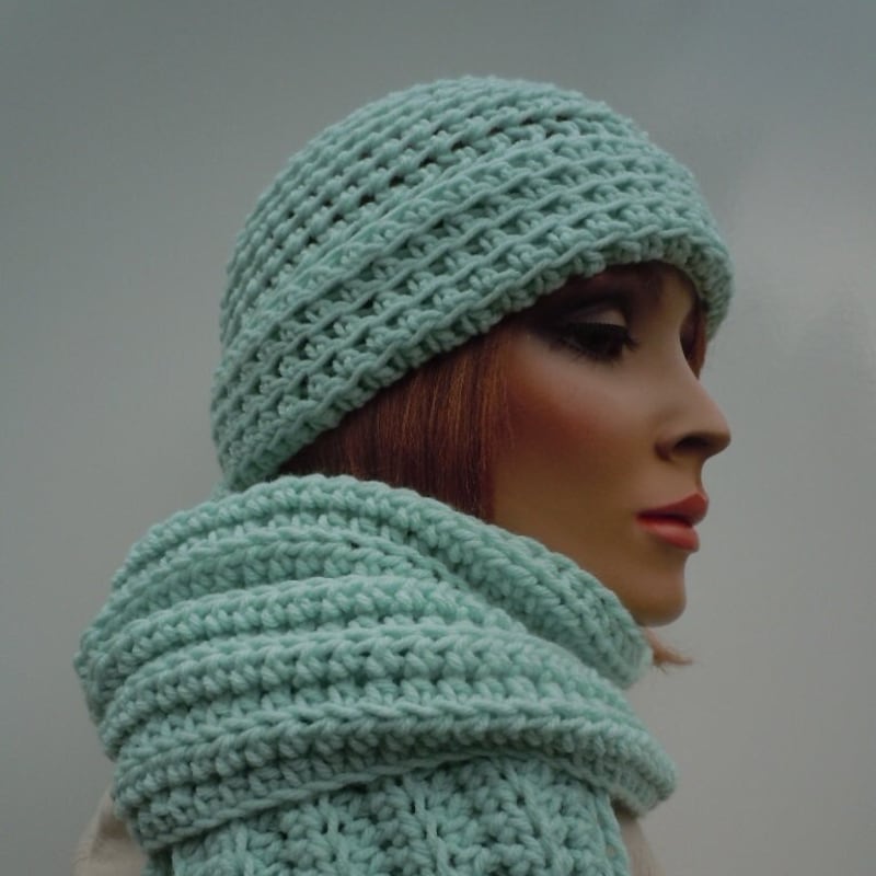 Winter Hat and Scarf Set - Etsy
