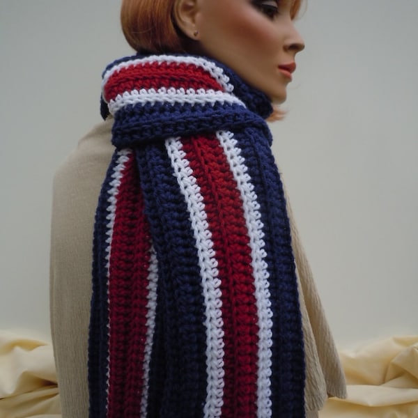 Red White Blue Scarf - Etsy