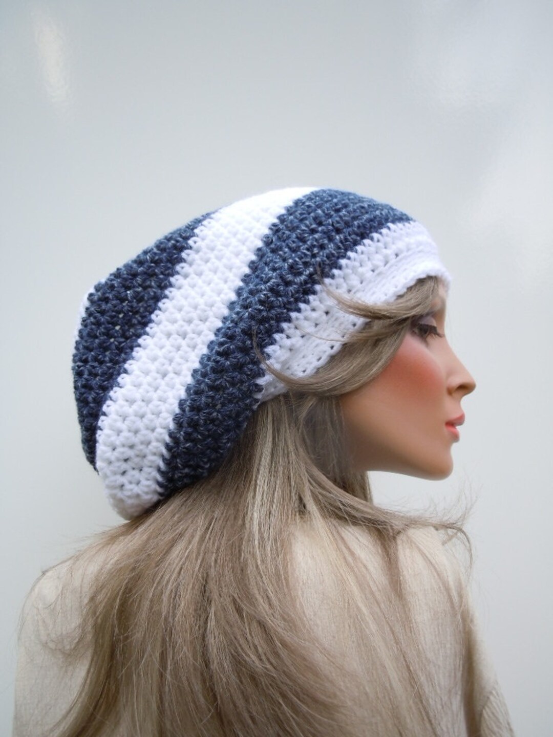 Dreadlock Tam, Rasta Tam Cap, Hippie Hat, Bag Hat, Denim Blue Colors ...