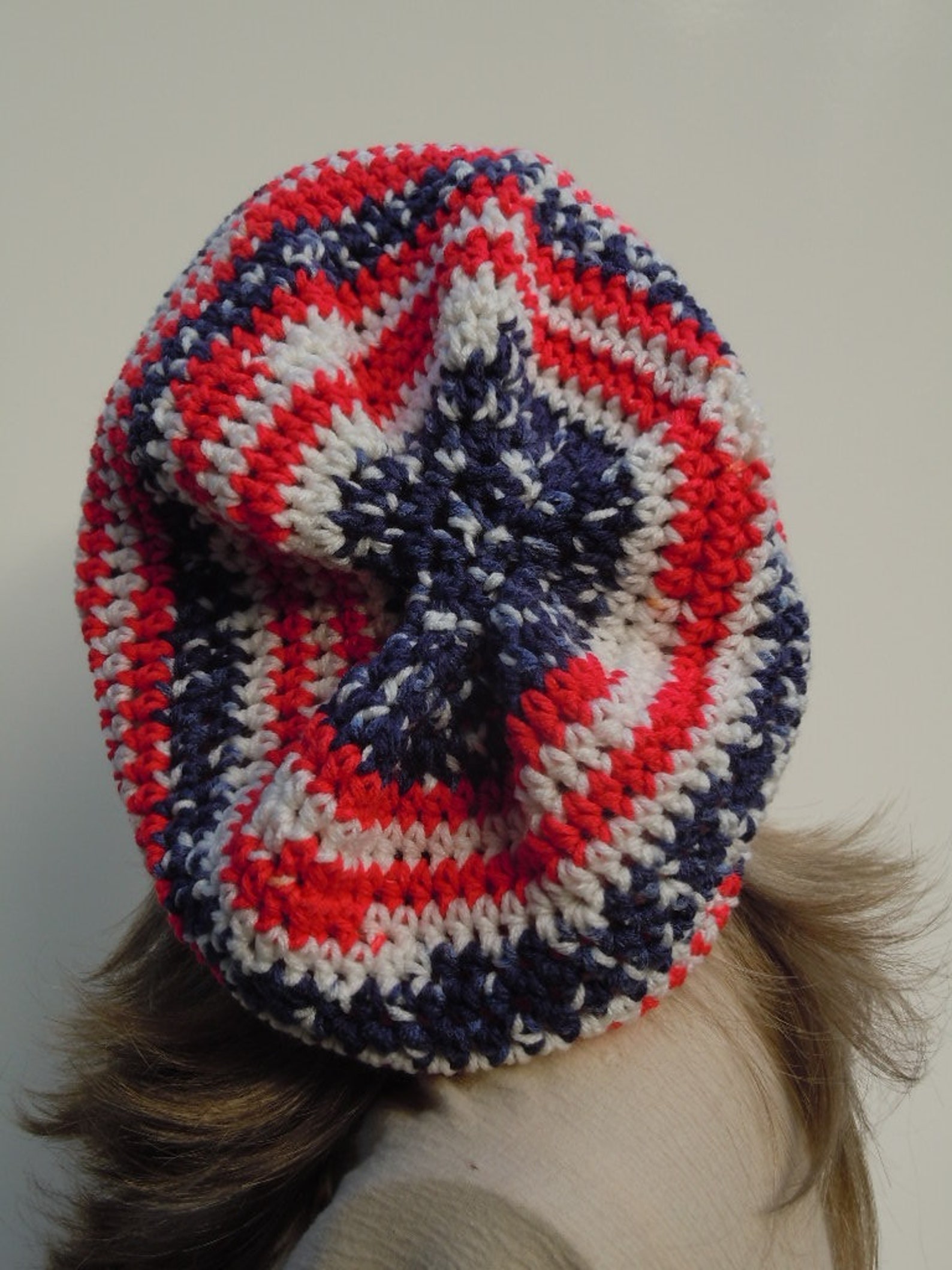 Patriotic Tam, Dreadlock Tam, Rasta Tam Cap, Hippie Hat, Bag Hat, Red ...