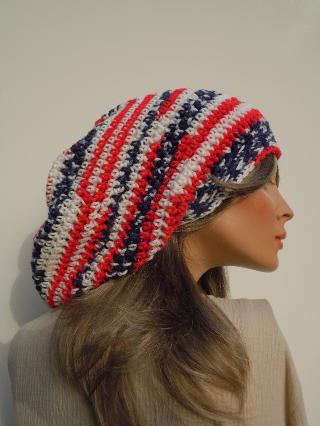 Patriotic Tam, Dreadlock Tam, Rasta Tam Cap, Hippie Hat, Bag Hat, Red ...