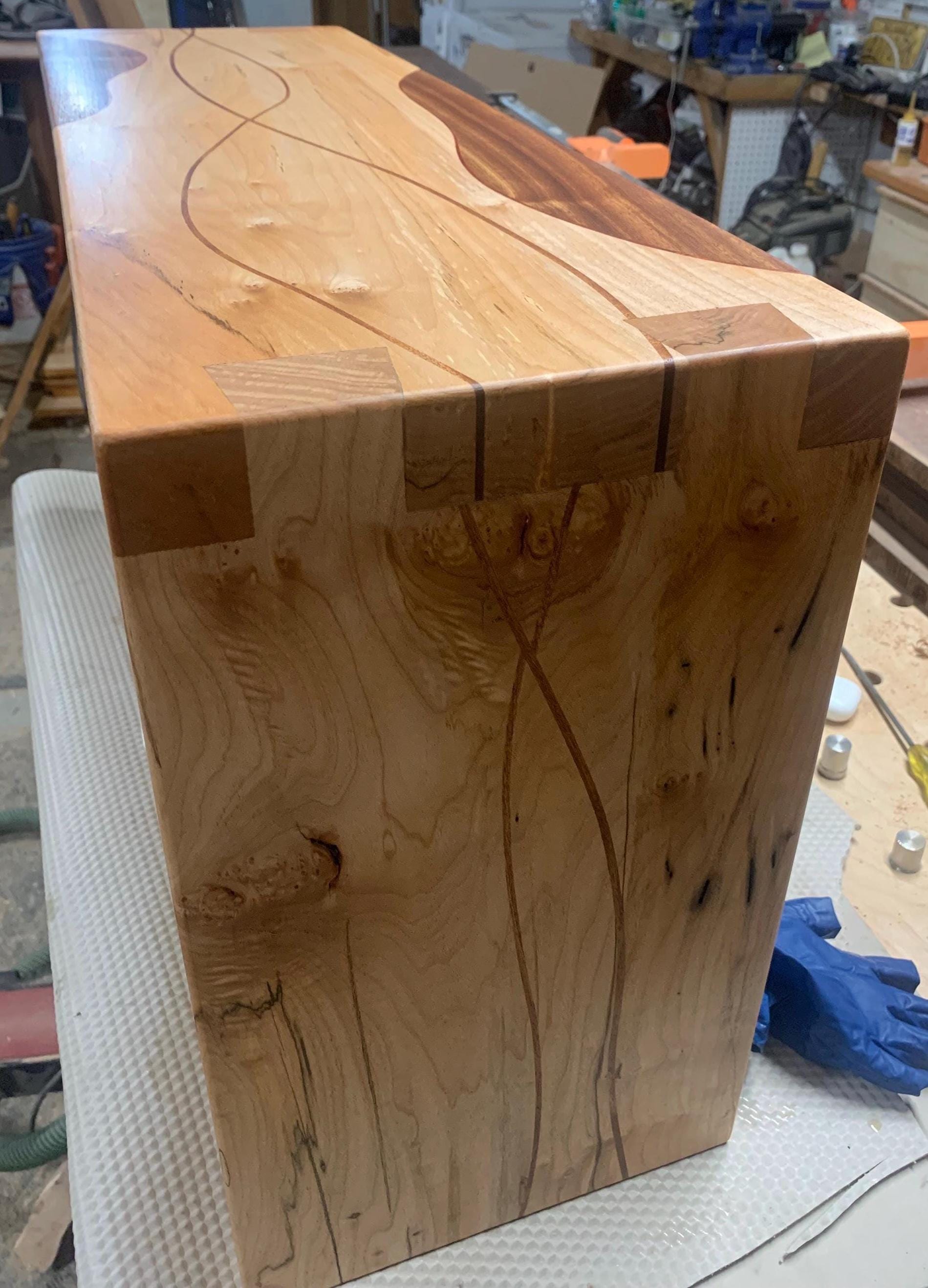 Maple and Sapele Inlay Bench With Dovetail Joinery - Etsy