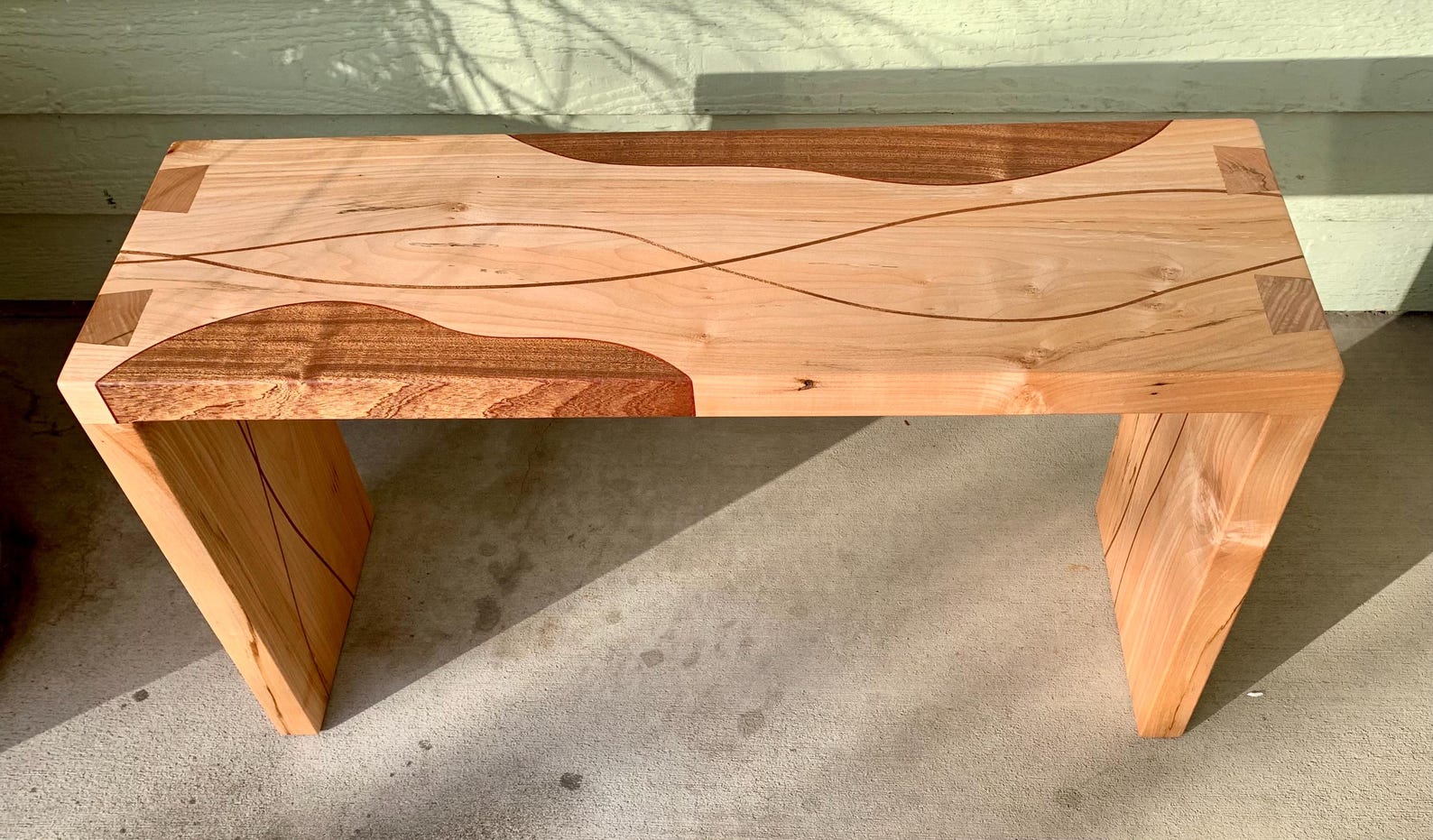 Maple and Sapele Inlay Bench With Dovetail Joinery - Etsy