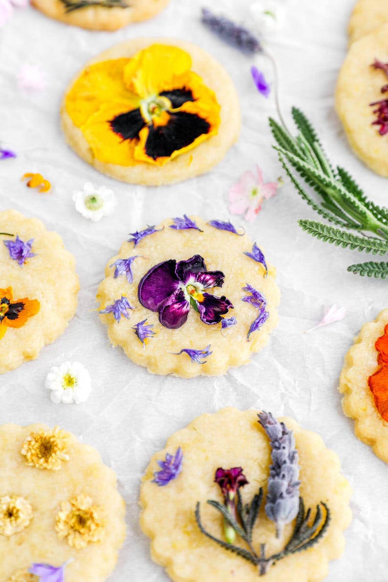 Edible Flower Lemon Shortbread Cookies Recipe (digital Download PDF) - Etsy