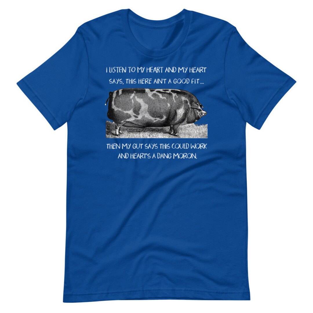 Hearts a Dang Moron Unisex T-shirt Pig Shirt Pig Tshirt Pig - Etsy