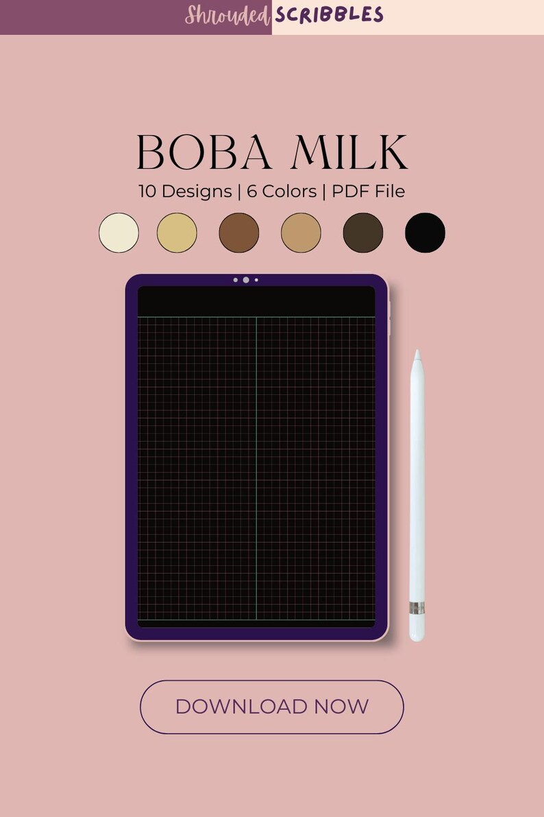 Boba Milk Tea Digital Paper - Etsy