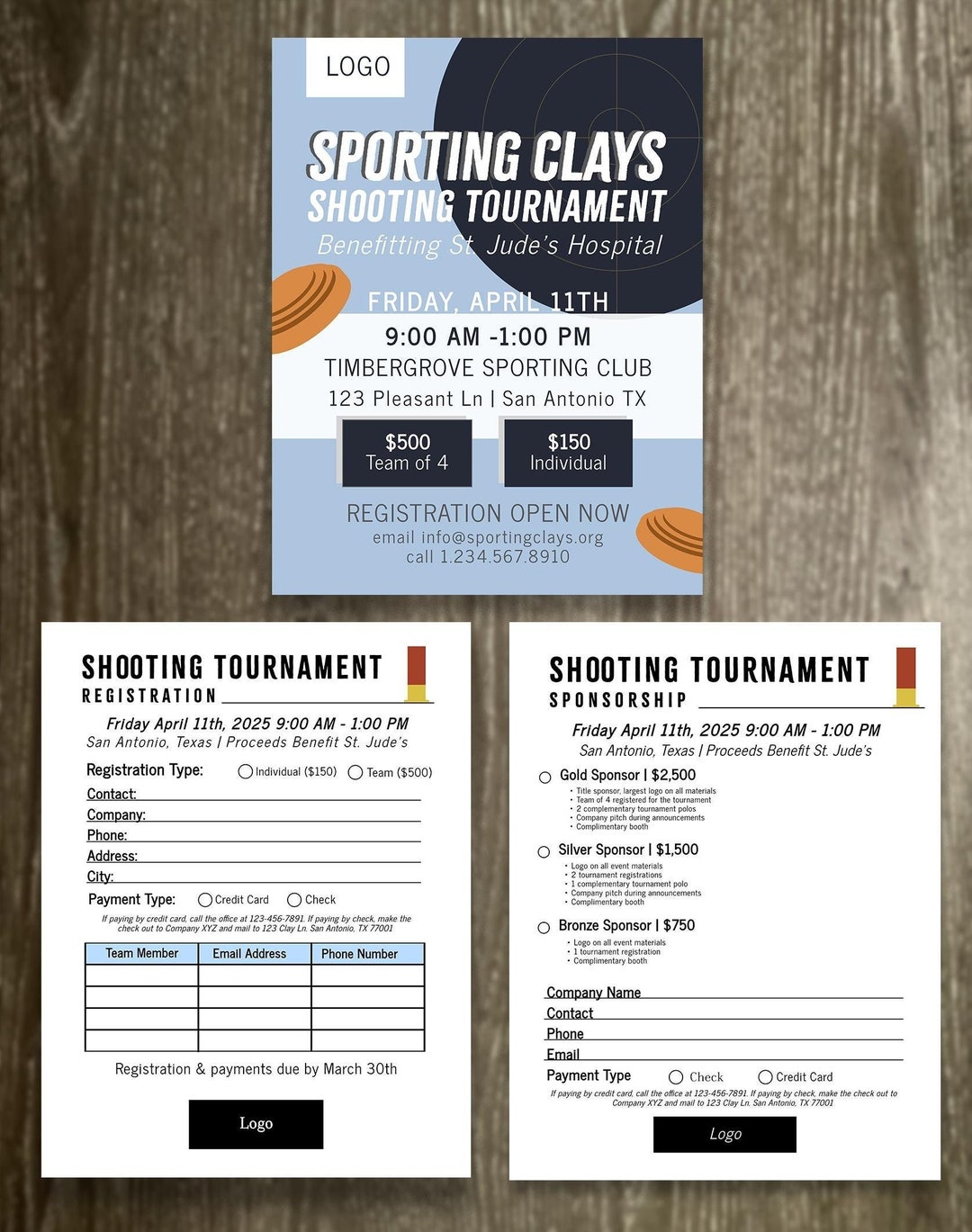 Editable Clay Shooting / Sporting Clay / Skeet Shoot Tournament ...