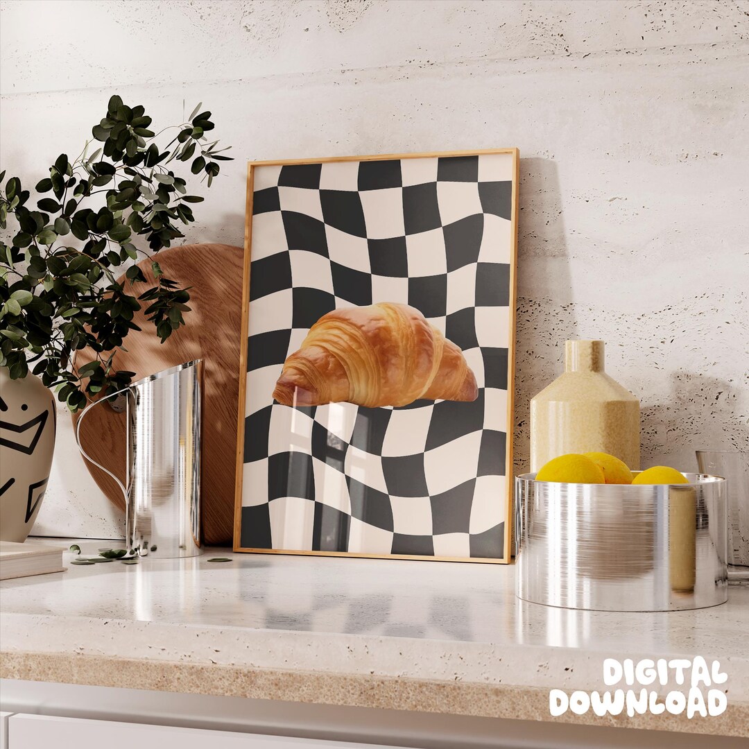 Croissant Art Print, Croissant Wall Decor, French Croissant Poster ...