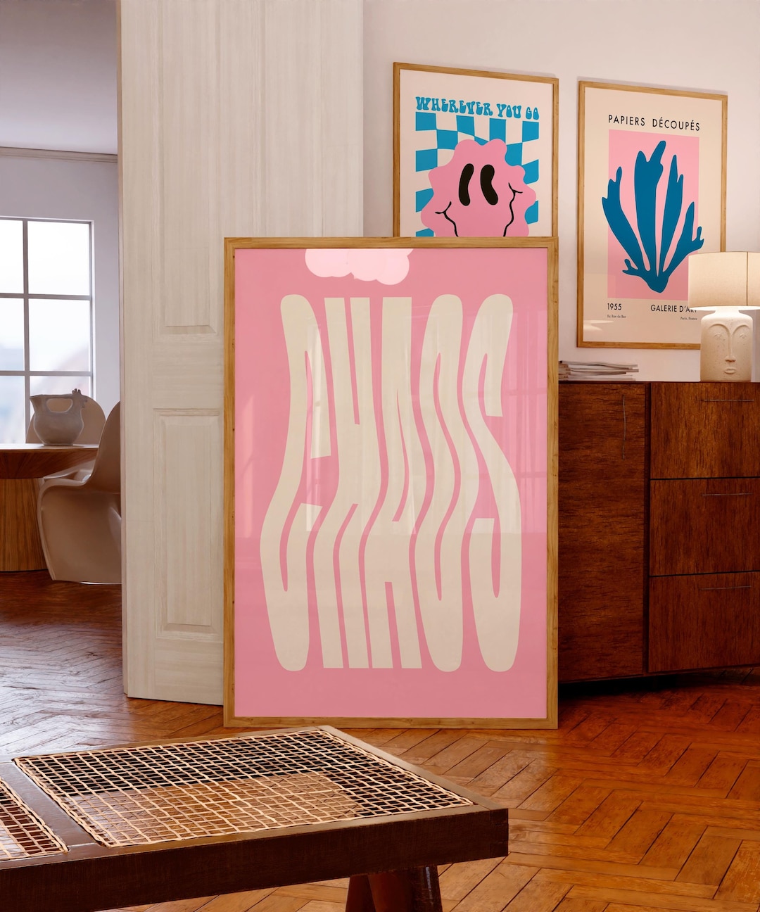 Chaos Typography Art Print, Chaos Quote Poster, Y2K Decor, Preppy ...