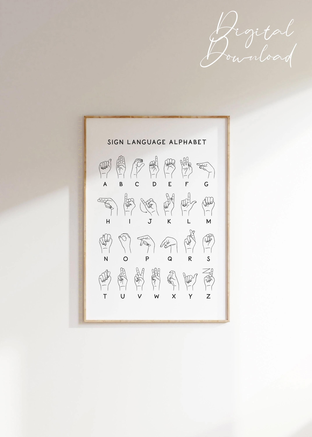 ASL Poster, American Sign Language Alphabet Printable, Sign Language ...