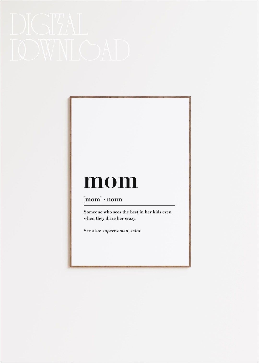 Mom Definition Print, Definition Print, Mothers Day Gift, Gifts for Mom ...
