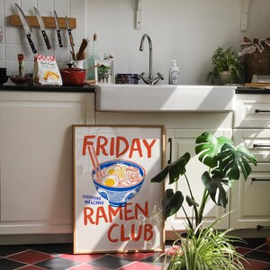 Ramen Club Art Print, Retro Japanese Ramen Art Poster, Japanese Food ...