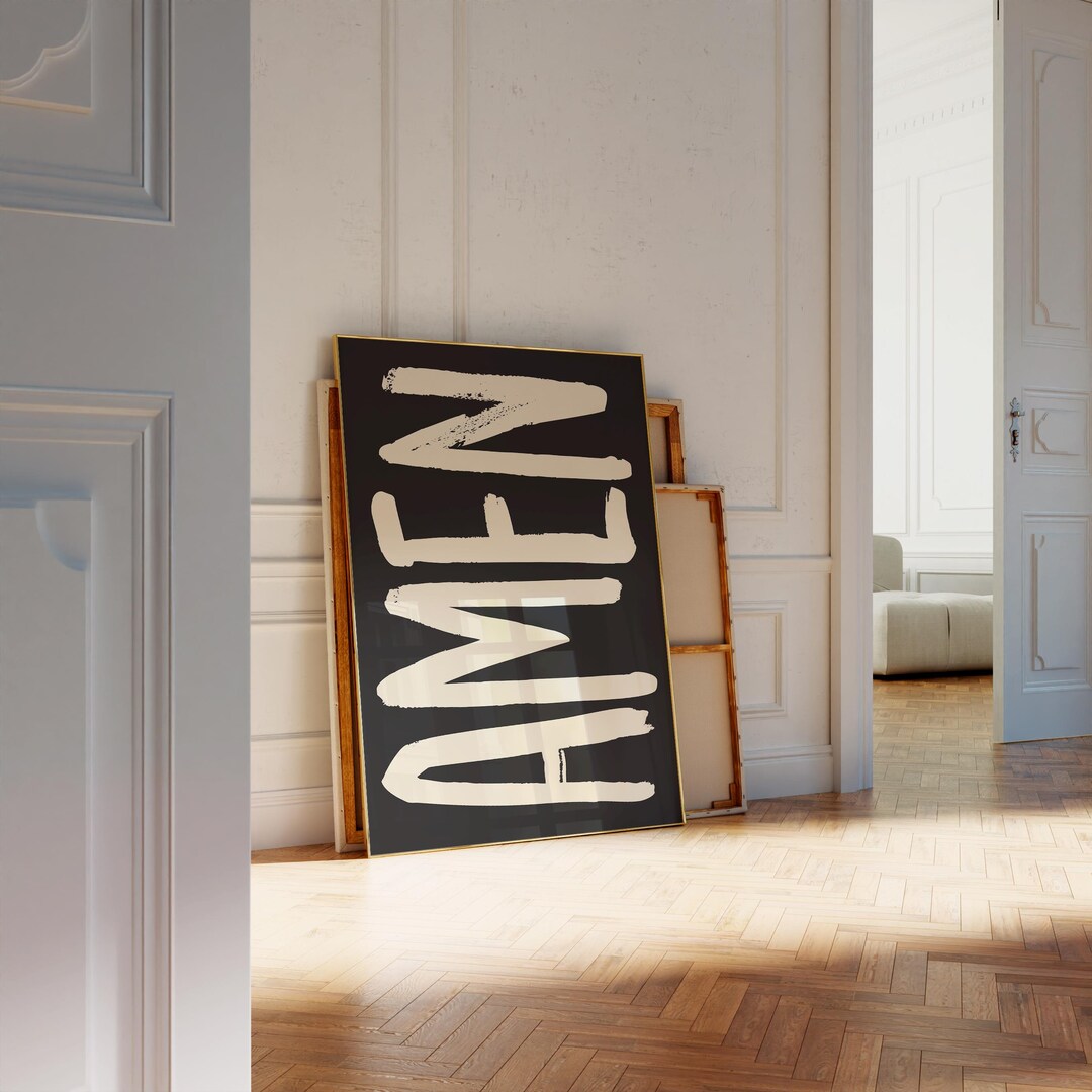 Amen Print, Jesus Typography Poster, Trendy Christian Wall Art ...