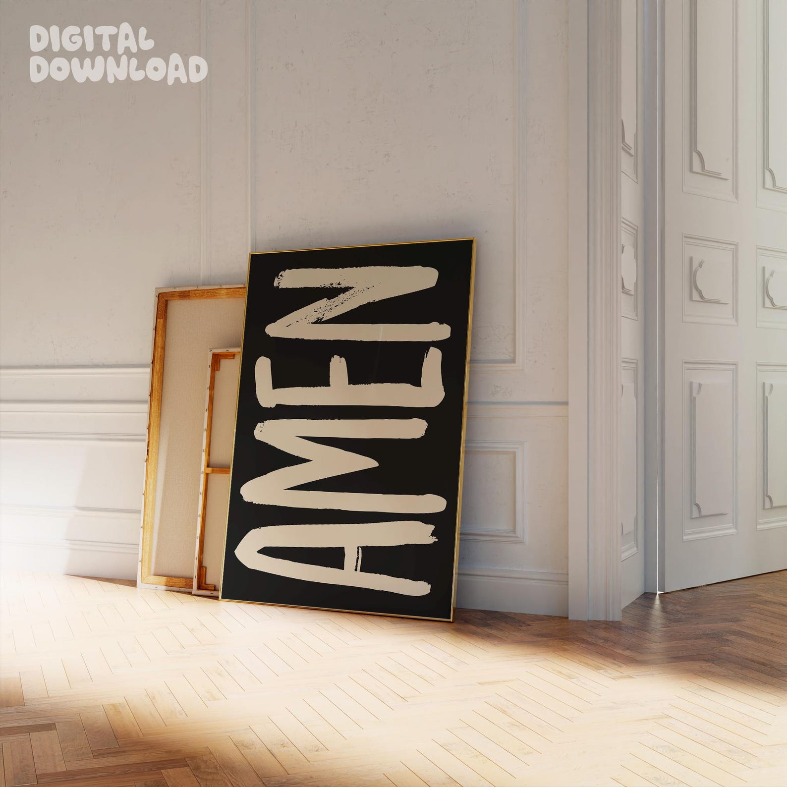 Amen Print, Jesus Typography Poster, Trendy Christian Wall Art ...