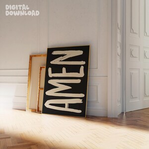 Amen Print, Jesus Typography Poster, Trendy Christian Wall Art ...