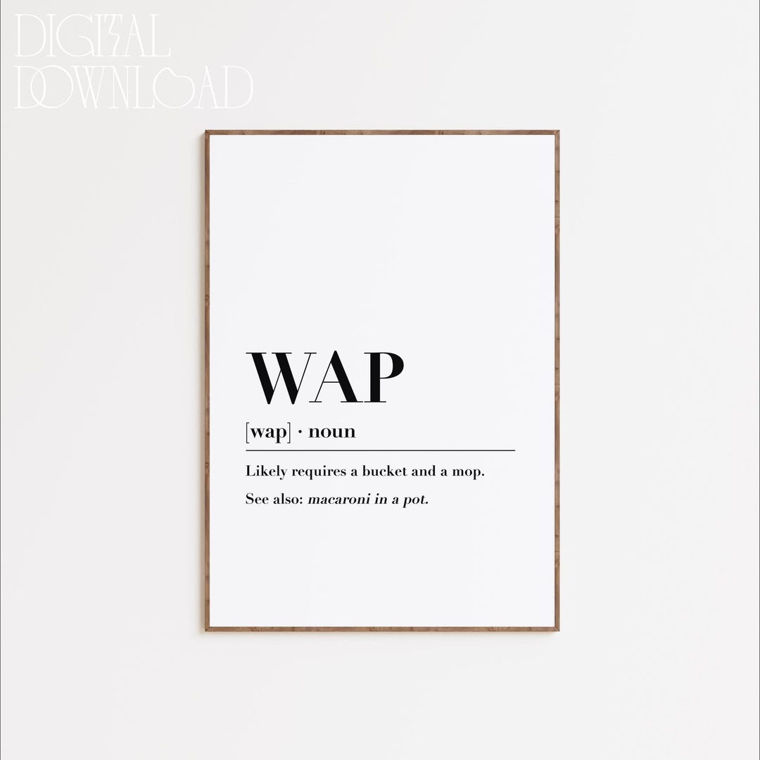Wap Definition Print, Definition Printable, Funny Bedroom Print, Wap ...