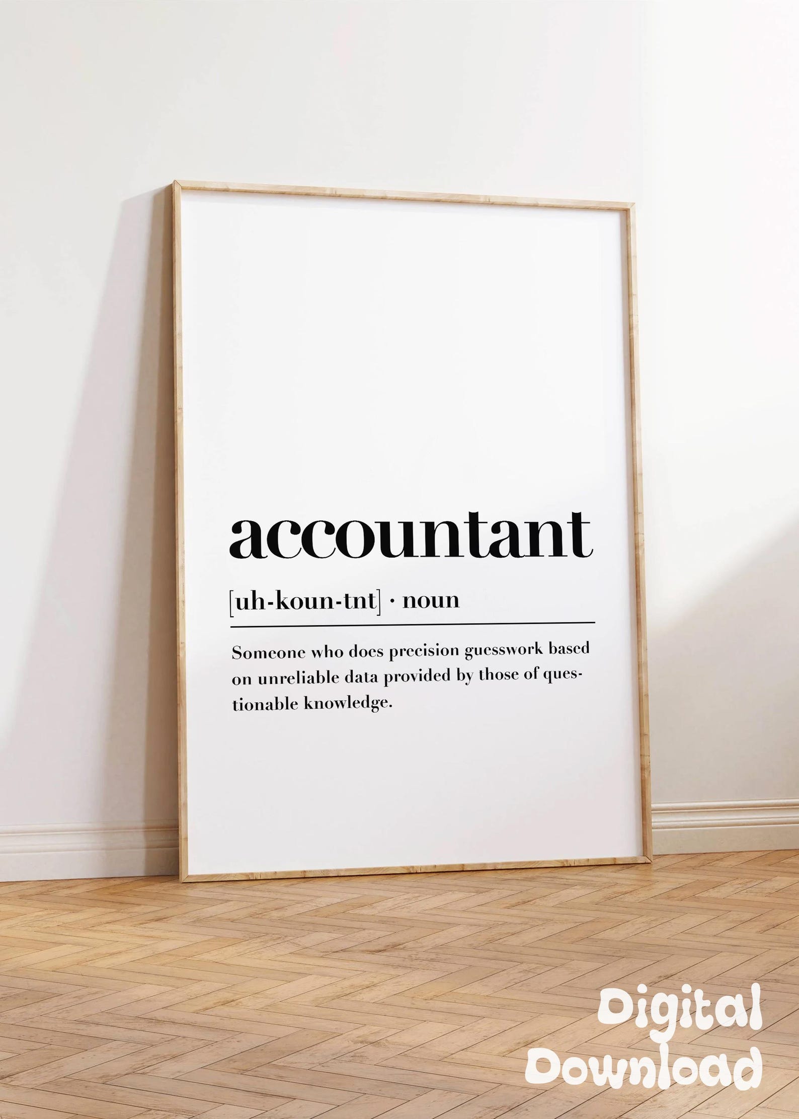 Accountant Definition Wall Art Printable, Motivational Wall Decor, Fun ...