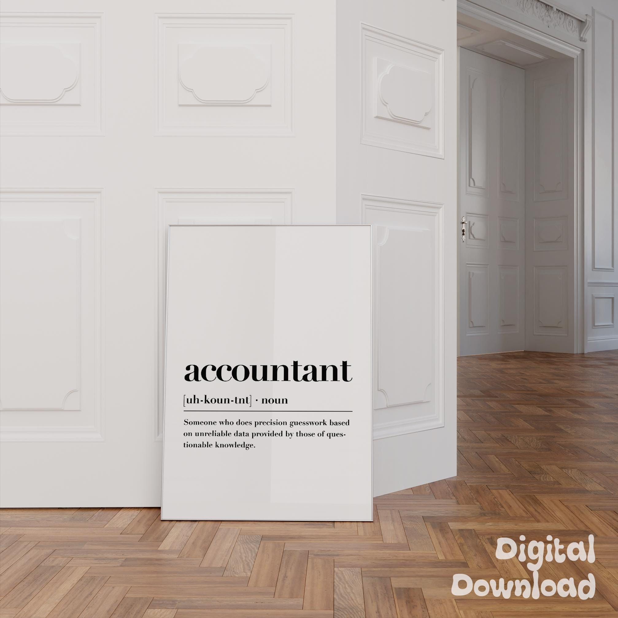 Accountant Definition Wall Art Printable, Motivational Wall Decor, Fun ...