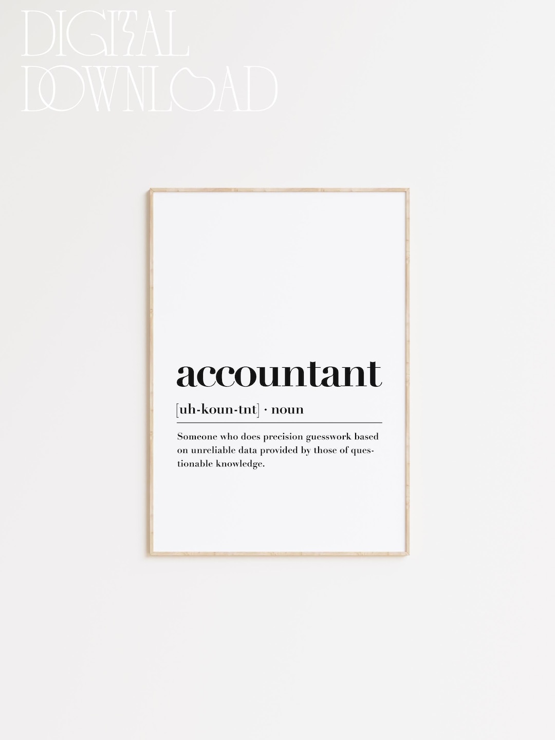 Accountant Definition Wall Art Printable, Motivational Wall Decor, Fun ...