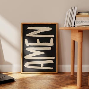 Amen Print, Jesus Typography Poster, Trendy Christian Wall Art ...