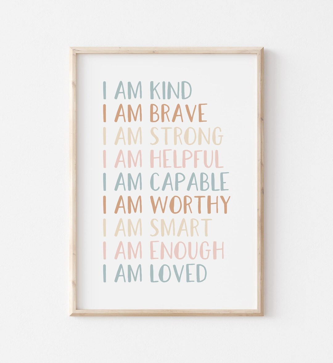 Affirmations Wall Art, Affirmations for Kids, Toddler Wall Art ...
