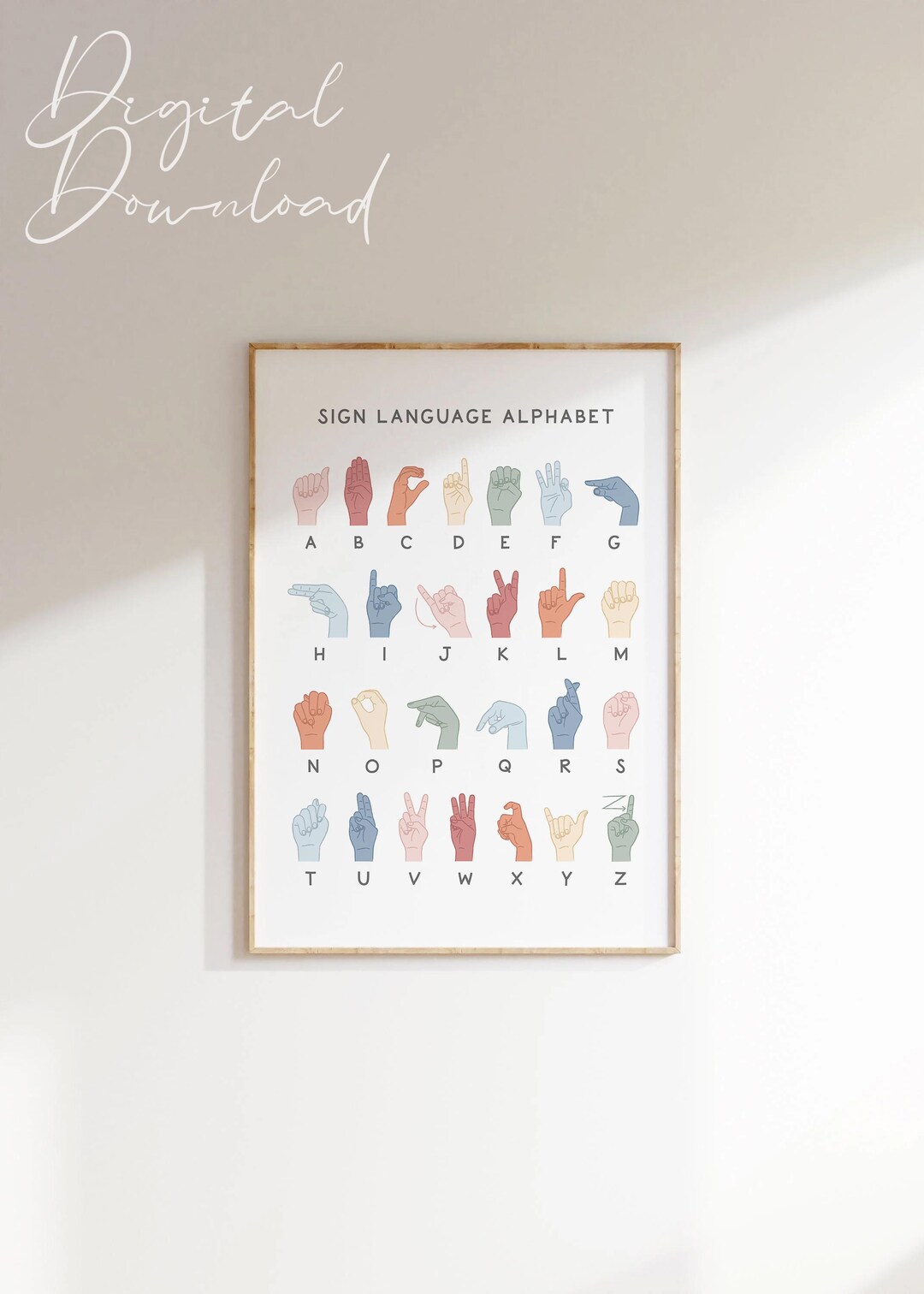 ASL Poster, American Sign Language Alphabet Printable, Sign Language ...