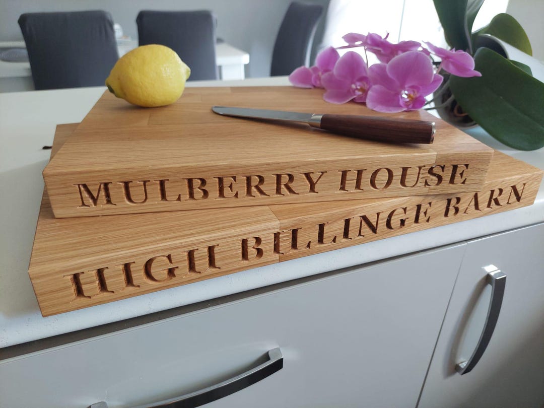 Personalised Solid Thick Oak Engraved Chopping Board- Deep Engraved Cnc ...
