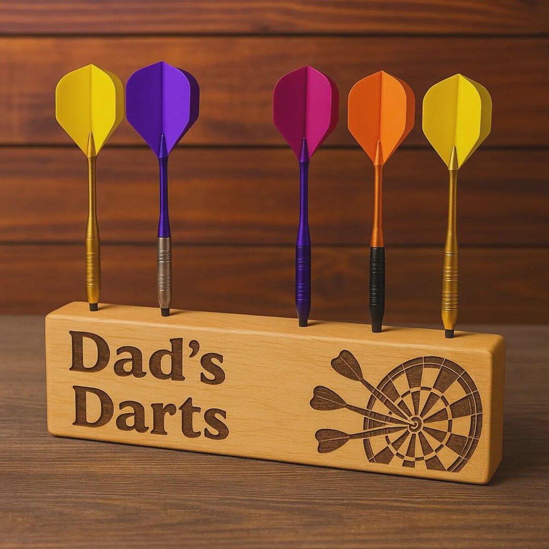 Personalised Dart Holder, Dart Stand , Wooden Dart Rack Personalised ...