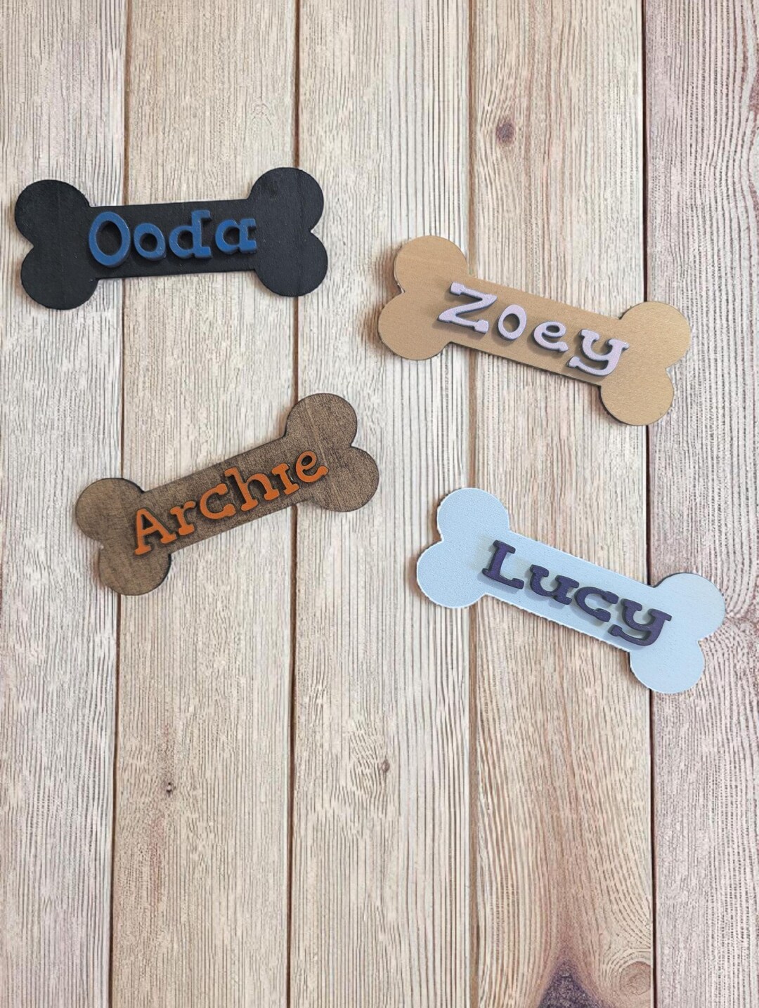 Personalized Layered Wood Dog Bone Magnets! - Etsy