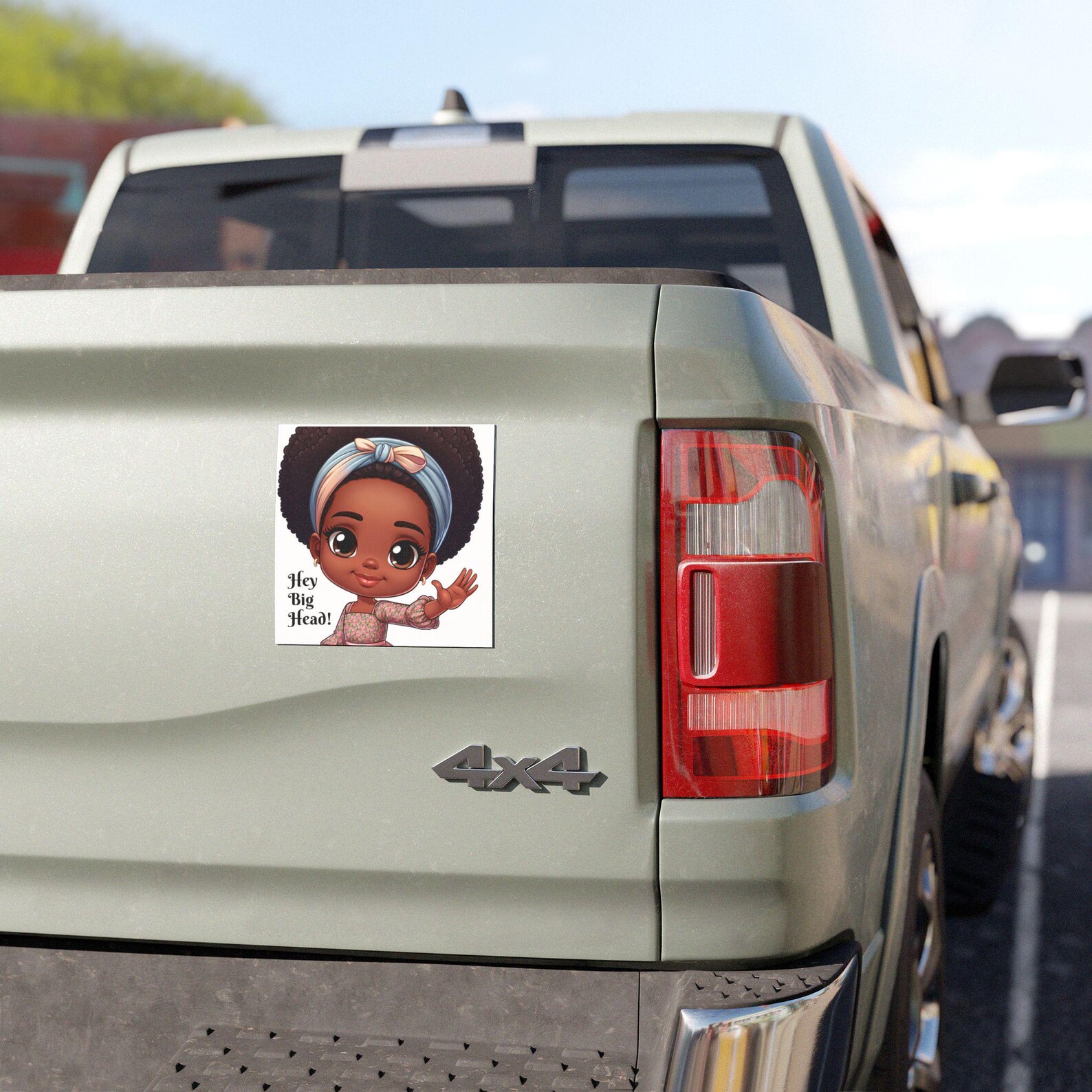 Hey Big Head - Cute Flirty Car Magnet, Waving and Yelling Design, Fun ...