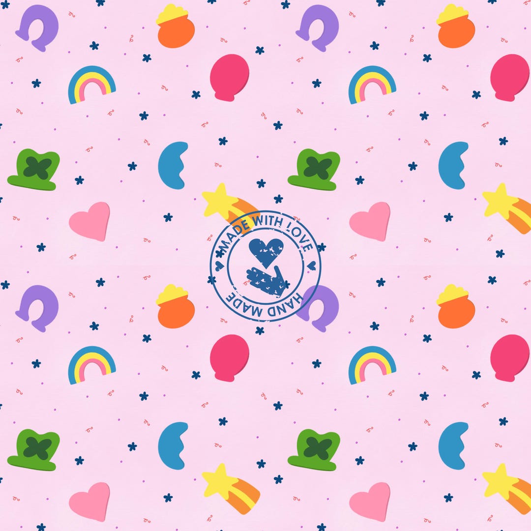 Whimsical Pink Lucky Charm Pattern | Instant Digital Download ...
