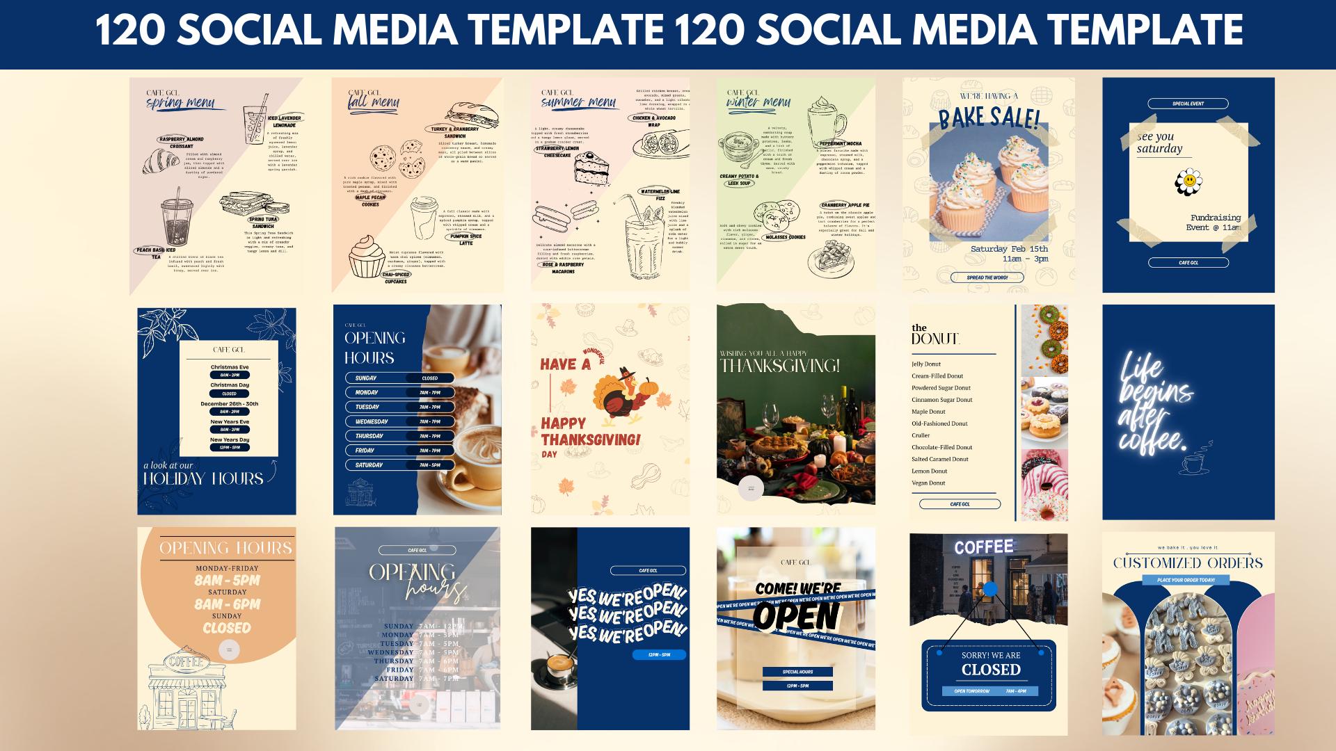 Cafe Instagram Post Templates: Bakery, Dessert, Coffee Shop, Small ...
