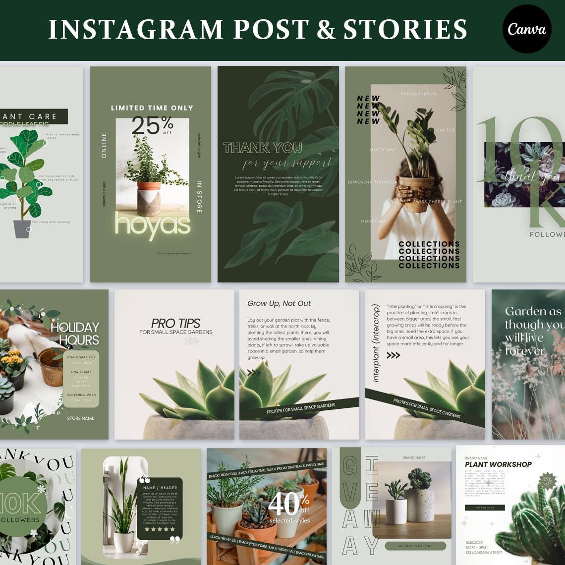 150 Botanical Themed, Plant Shop, Plant Business Social Media ...