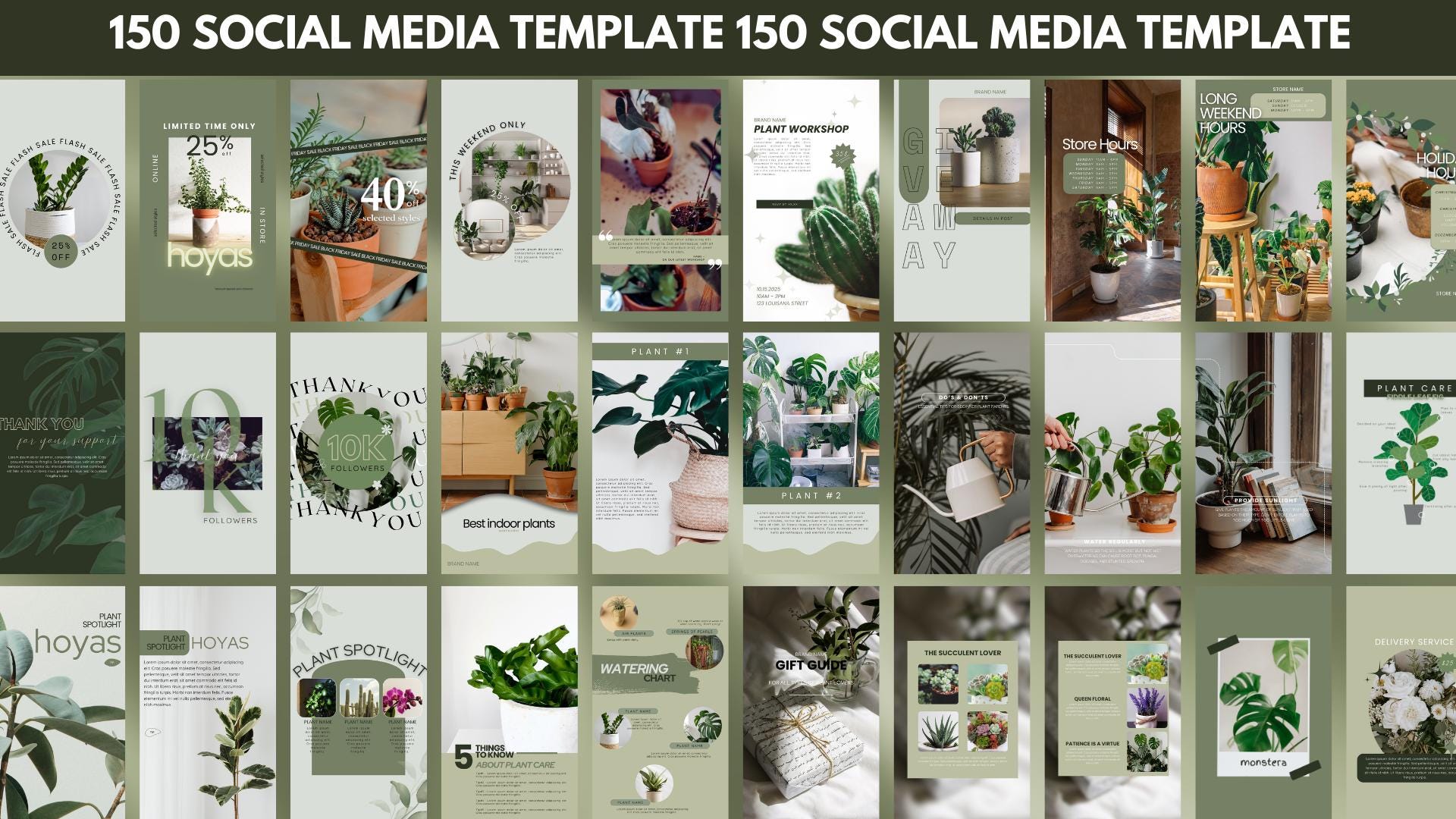 150 Botanical Themed, Plant Shop, Plant Business Social Media ...