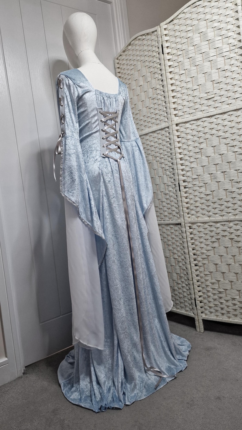 Ice Blue Elven Dress Cosplay Ice Maiden Gown - Etsy