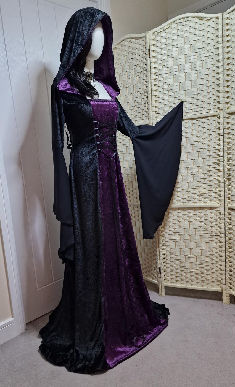 Gothic Black Gown With Scottish Widow Hood. - Etsy