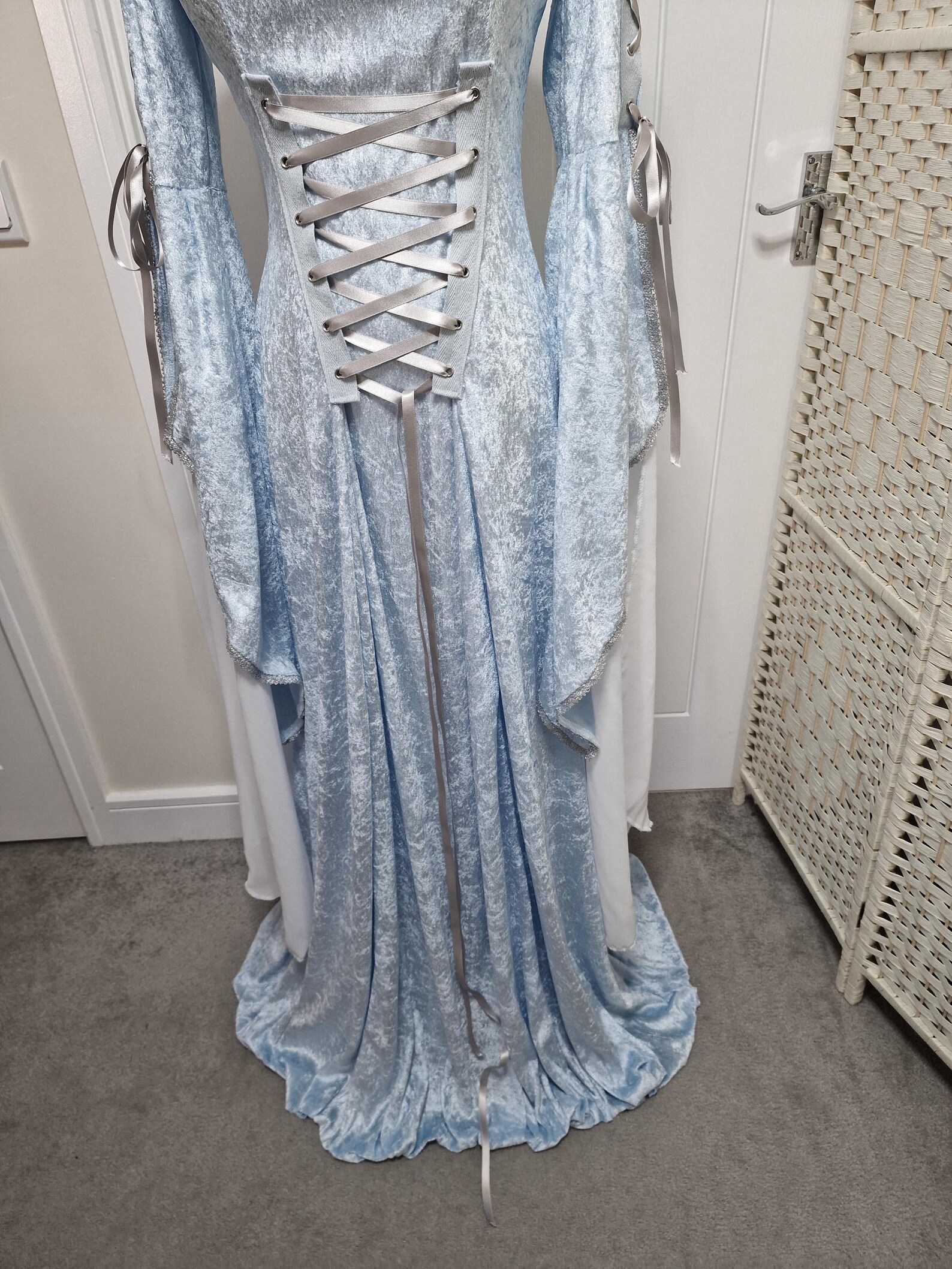 Ice Blue Elven Dress Cosplay Ice Maiden Gown - Etsy