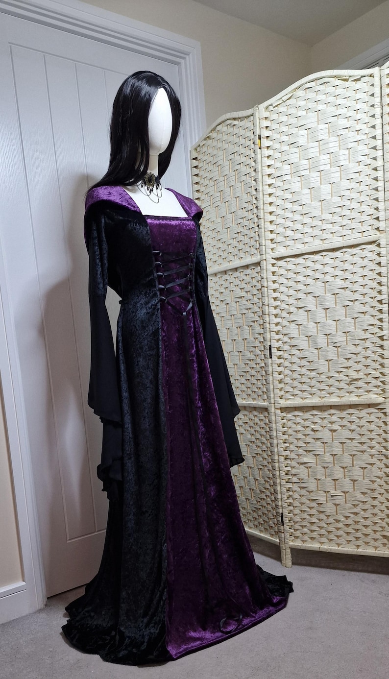 Gothic Black Gown With Scottish Widow Hood. Halloween Costume - Etsy