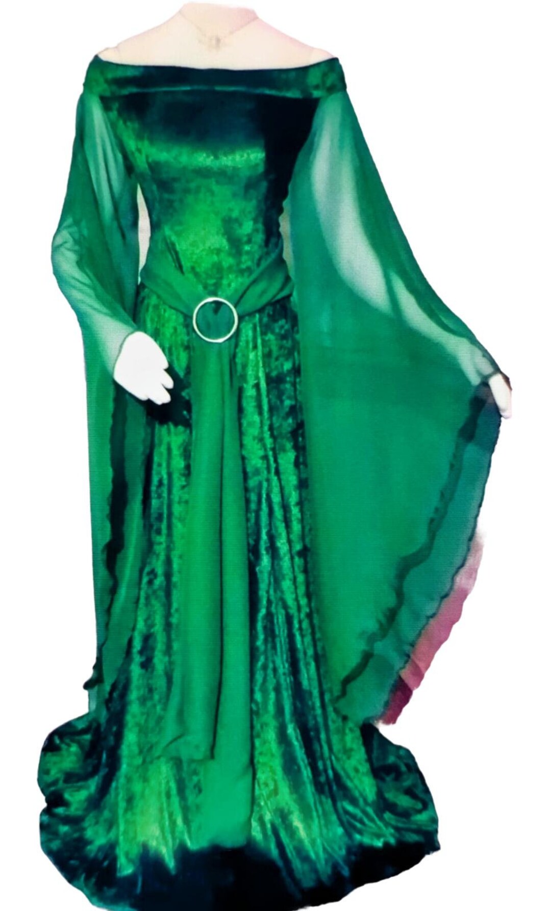 Emerald Green Medieval Dress Celtic Wedding Gown - Etsy