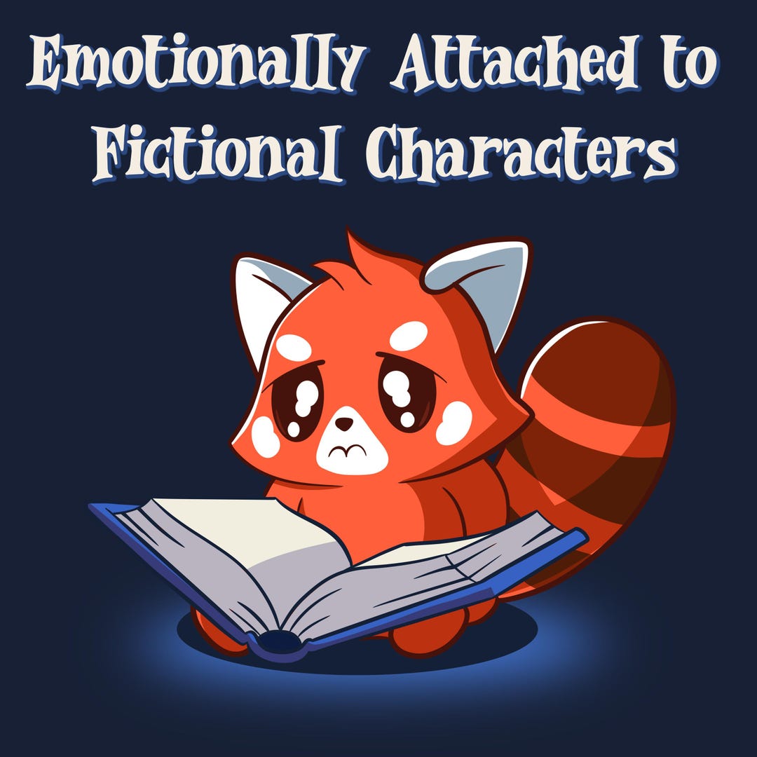 Red Panda Shirt, Sad Red Panda Reading Book Print, Emotionally Attached ...