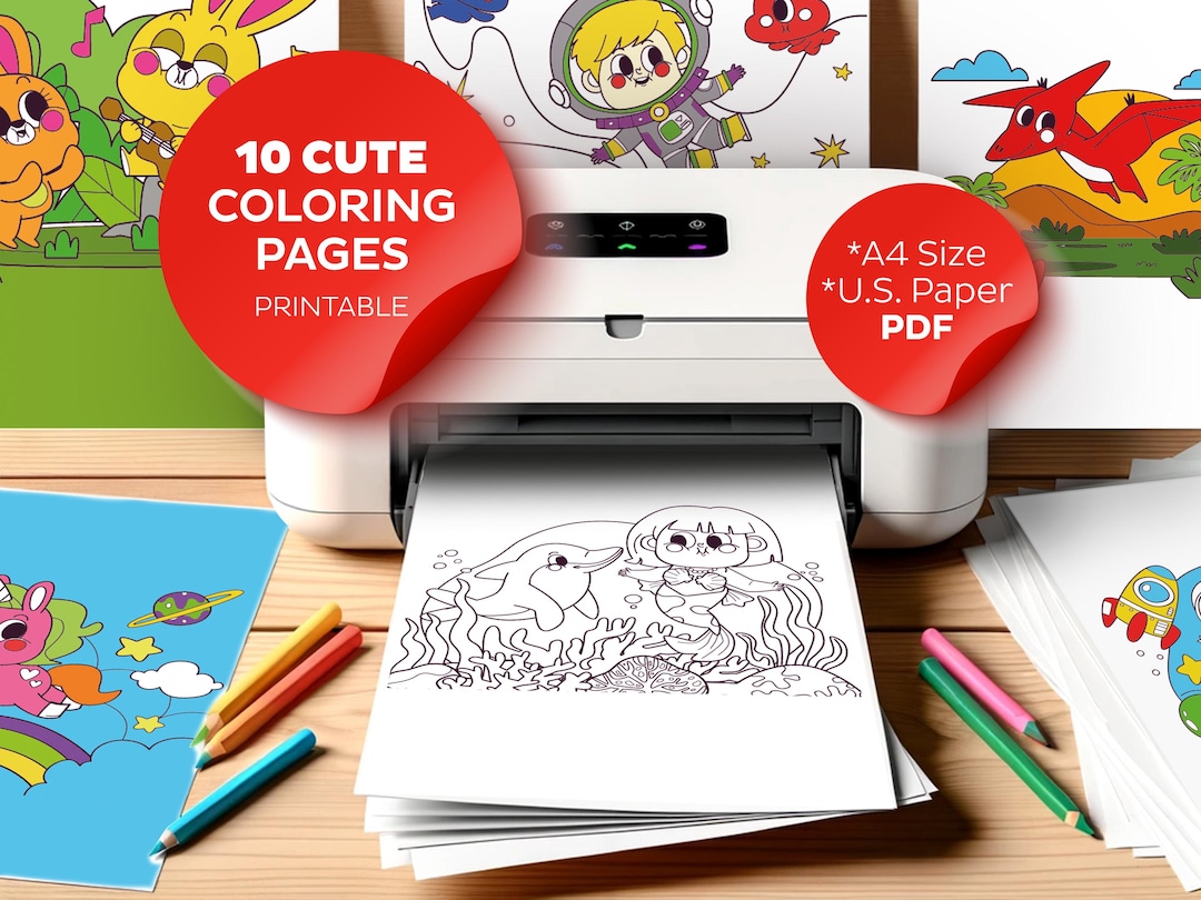 Cute Fantasy and Animal Coloring Pages | Fun Printable PDF for Kids ...