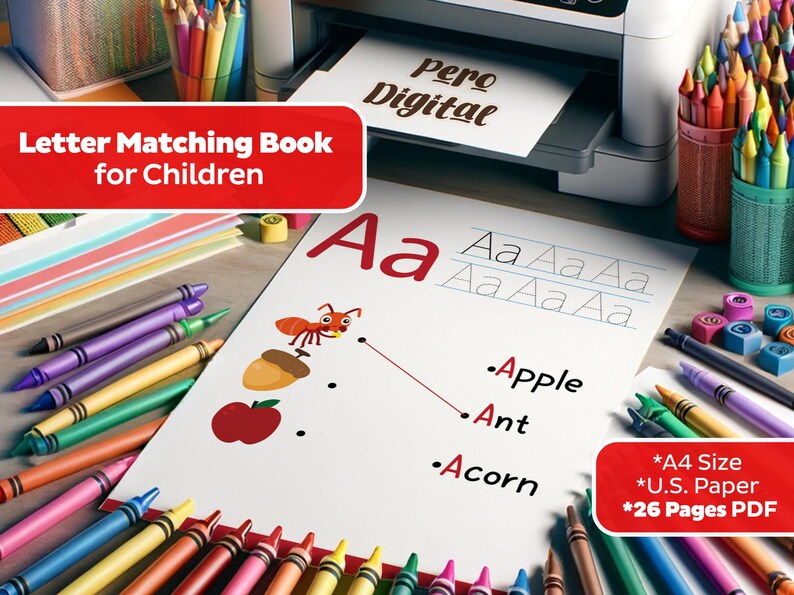 Printable Alphabet Matching & Tracing Book | ABC Letter Recognition for ...