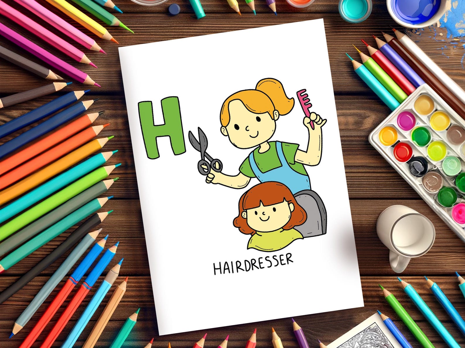 Professions Alphabet Coloring Pages for Kids | A-Z Job Themed Letters ...