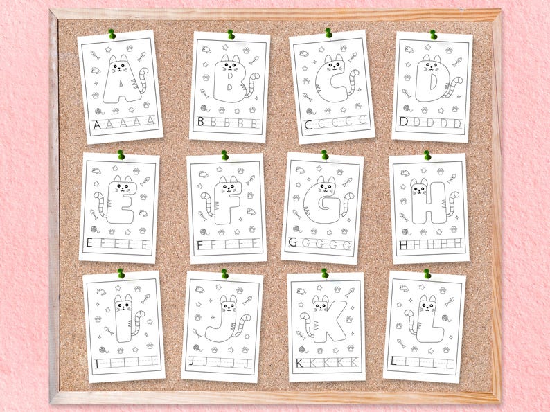 Cute Cat Alphabet Tracing Worksheets | Printable Letter Practice | Fun ...