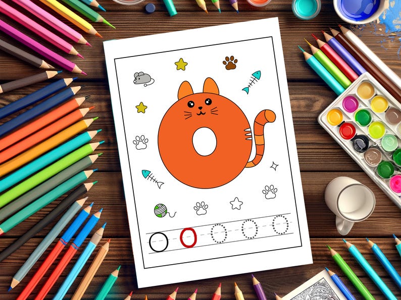 Cute Cat Alphabet Tracing Worksheets | Printable Letter Practice | Fun ...