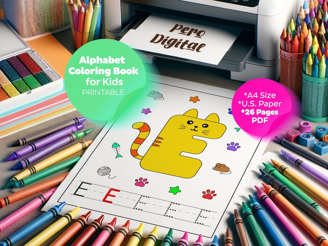 Cute Cat Alphabet Tracing Worksheets | Printable Letter Practice | Fun ...