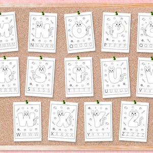 Cute Cat Alphabet Tracing Worksheets | Printable Letter Practice | Fun ...
