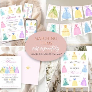 Princess Birthday Banner Watercolor Party Decor Printable Canva ...